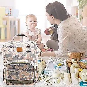 Limhoo Diaper Bag Backpack for Men Dad, Waterproof Large Canvas Camo Nappy Bags, Baby Care Bag (New Camouflage)