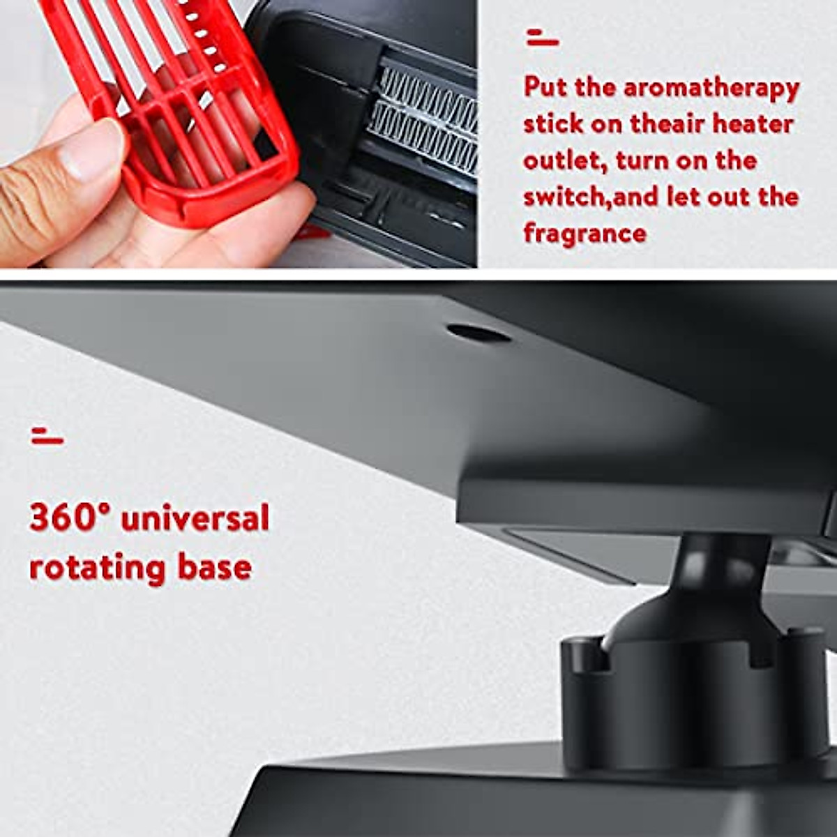 Upgrade Portable Car Heater,12V 150W Car Defroster Windshield Defogger 360° Rotatable,3 in 1 Car Heater Fast Heating & Cooling & Air Purify Plug in Cigarette Lighter for All Car