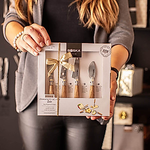 BOSKA Stainless Steel Mini Cheese Knives - Oslo For All Types of Cheese - Multi-Functional Cheese Slicer - Handheld Slicer - Silver Non-Stick - Dishwasher Safe - For Kitchen Cooking