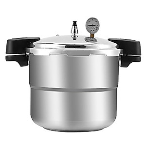 Fulgutonit 19 Quart Aluminum Pressure Cooker,Induction Compatible Pressure Canner w/Canning Rack and Pressure Gauge, for Home and Commercial Use