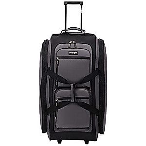 Wrangler Wesley Rolling Duffel Bag, Charcoal Grey, Large 30-Inch