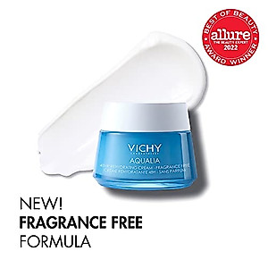 Vichy Aqualia Thermal 48HR Rehydrating Fragrance Free Face Cream, Hyaluronic Acid Moisturizer for Dry Skin, Moisturizing Face Lotion, Fragrance Free, 1.69 fl. oz.