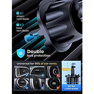 TOPK Car Phone Holder Mount, [2022 Upgraded Clip] Cell Phone Phone Mount for Car Vent 360° Rotation Universal Mobile Car Phone Holder for Smartphone