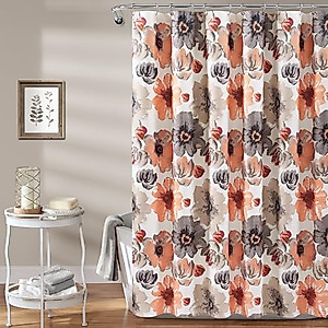 Lush Decor Leah Shower Curtain, 72" x 72", Coral