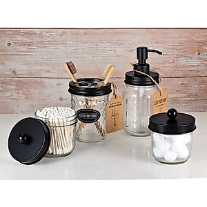 Mason Jar Liquid Soap Dispenser Lids(2) –Premium Rust Proof Stainless Steel Replacement- Farmhouse Decor for Kitchen & Bathroom, Liquid Soap Pumps for Hand Soap,Dish Soap, Lotions/Black-2 Pack