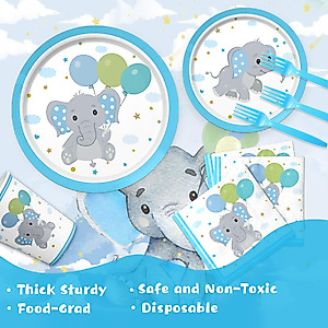 Elephant Baby Shower Decorations for Boy Baby Elephant Baby Shower Decorations Blue Elephant Plates and Napkins Elephant Boy Baby Shower Decorations