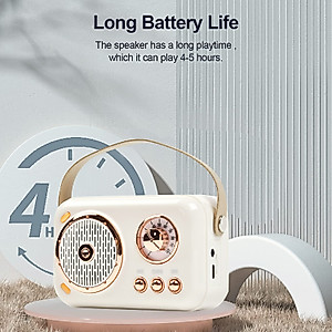 Portable Bluetooth Speaker with Microphone Set,Retro Bluetooth Speaker with Home Karaoke Machine,Portable Handheld Karaoke Mics Speaker Machine for Kids and Adults Home Party Birthday(White)