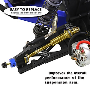 Rcarmumb CVD Upgrades Part for 1/10 Rustler VXL 4X4,Stampede VXL 4X4,Slash VXL 4X4 Platinum Ultimate,Hoss VXL 4X4 4WD RC, Alloy Front Rear Stainless Steel #45 Axle with Red Hex,Gold