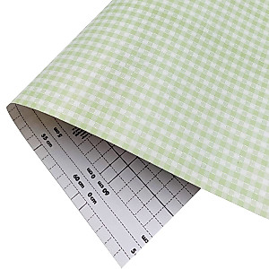 Yifely Green & White Checkered Pattern Tabletop Protect Paper Self-Adhesive Shelf Liner Coat Locker Decor 17.7 Inch by 9.8 Feet