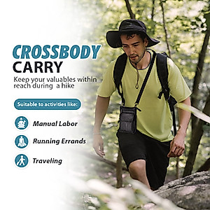 Hengwin Genuine Leather Small Crossbody Purse for Men Women, Travel Passport Wallet Cell Phone Shoulder Holster Belt Pouch Messenger Bag