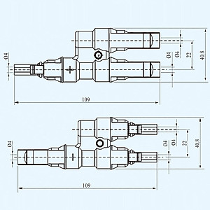 BAYM Solar Panel T Branch 2 to 1 MMF + FFM Cable Connector Solar Wire Connector T-Type T2 Coupler Combiner(1 Pair)