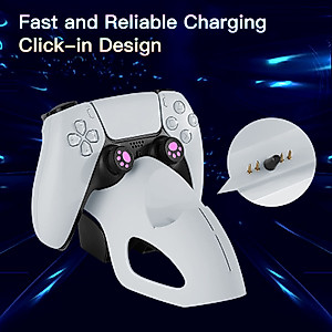 KINVOCA PS5 Charging Station, Playstation 5 PS5 Controller Charger Station and Fast Charging Dock for Dual Playstation 5 Controllers with LED Indicators