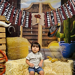 1st Birthday High Chair Banner - Cowboy Rodeo Party Decoration For Boy, Western Theme High Chair Birthday One Party Banner, Cowboy Banner Decorations, My First Rodeo Banner For Photo Booth Props