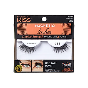 KISS Magnetic False Eyelashes, Tantelize', 12 mm, Includes 1 Pair Of Magnetic Lashes, Contact Lens Friendly, Easy to Apply, Reusable Strip Lashes