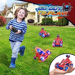 RC Cars Toys for Boys Remote Control Car for 3 4 5 6 7 8 9 10 Year Old Boy Girl 360° Flips 4WD Remote Control Car Boy Toys RC Stunt Car with Cool Light Easter Basket Stuffers Gifts for 3-10 Boys Girls