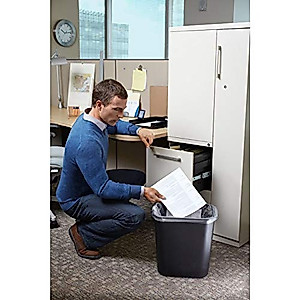 Rubbermaid FG295500BLA Small Black 14 Quart Wastebasket