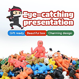 Mini Ninja Gaming Action Figures - Ninja Party Supplies - Ninja Kids Party Favor and Birthday Gift - Ninja Accessories - Easter Egg Fillers - Ninja Birthday Cake Topper - 25pcs
