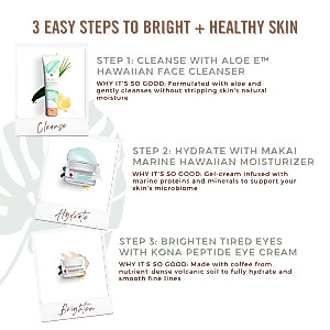 Hanalei Kona Peptide Eye Cream | Minimizes Wrinkles, Puffiness | Hawaiian Botanicals, Caffeine, Peptides | Hydrating Revitalizing Formula | USA Made | Cruelty-Free, Vegan (0.5 oz)