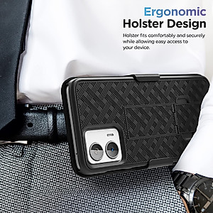 Encased DuraClip for Moto G 5G 2023 Belt Clip Case, Slim Phone Case with Holster (Motorola G 2023) Black