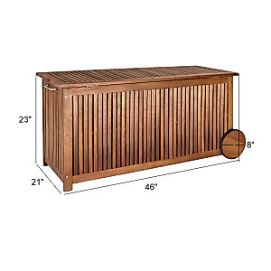 cucunu® Outdoor Storage Box 65 Gallon | 24x36x24 Inches Large Wooden Portable Deck Box & Outdoor Container for Patio Garden Pool Yard & Accessories