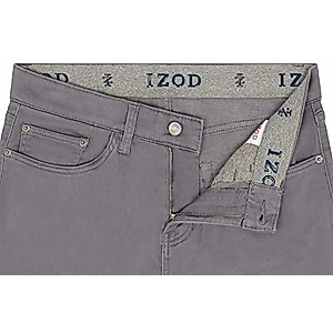 IZOD Mens Mid-Weight Comfort Stretch Knit Denim 5 Pocket Pant (32W x 34L, Gray)