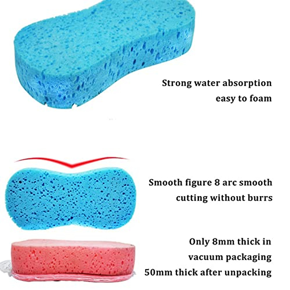 Car Sponge Washing Large Fam Sponges for Cleaning Brush, Big 10 Pcs High Foam Cleaning Washing Sponge Pad for Car for Kitchen, Microfiber, Household Cleaning (Random 10-Color Mix)
