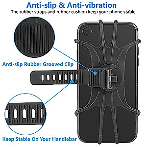 Kinizuxi Bike Phone Mount 2 Pack, Universal Bike Phone Holder Handlebar, 360°Rotation Silicone Bicycle Phone Mount Bike Cell Phone Holder for Bike Compatible with iPhone Samsung All Smartphones