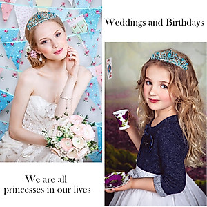 Blue Princess Birthday Crown - Happy Birthday Tiara Headband & Decoration