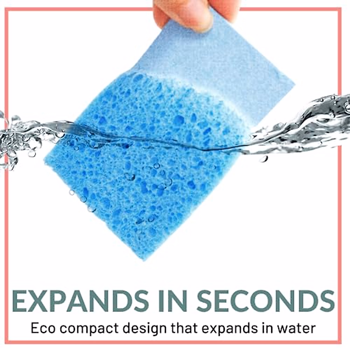 bioGo 10 Pack Compostable Pop-Up Sponges - Expanding, Non-Scratch, Plant-Based Dish Sponges - 10 Color Sponges - Compostable Pop Up Sponge - Rainbow Sponges - Kitchen Pop Up Sponges