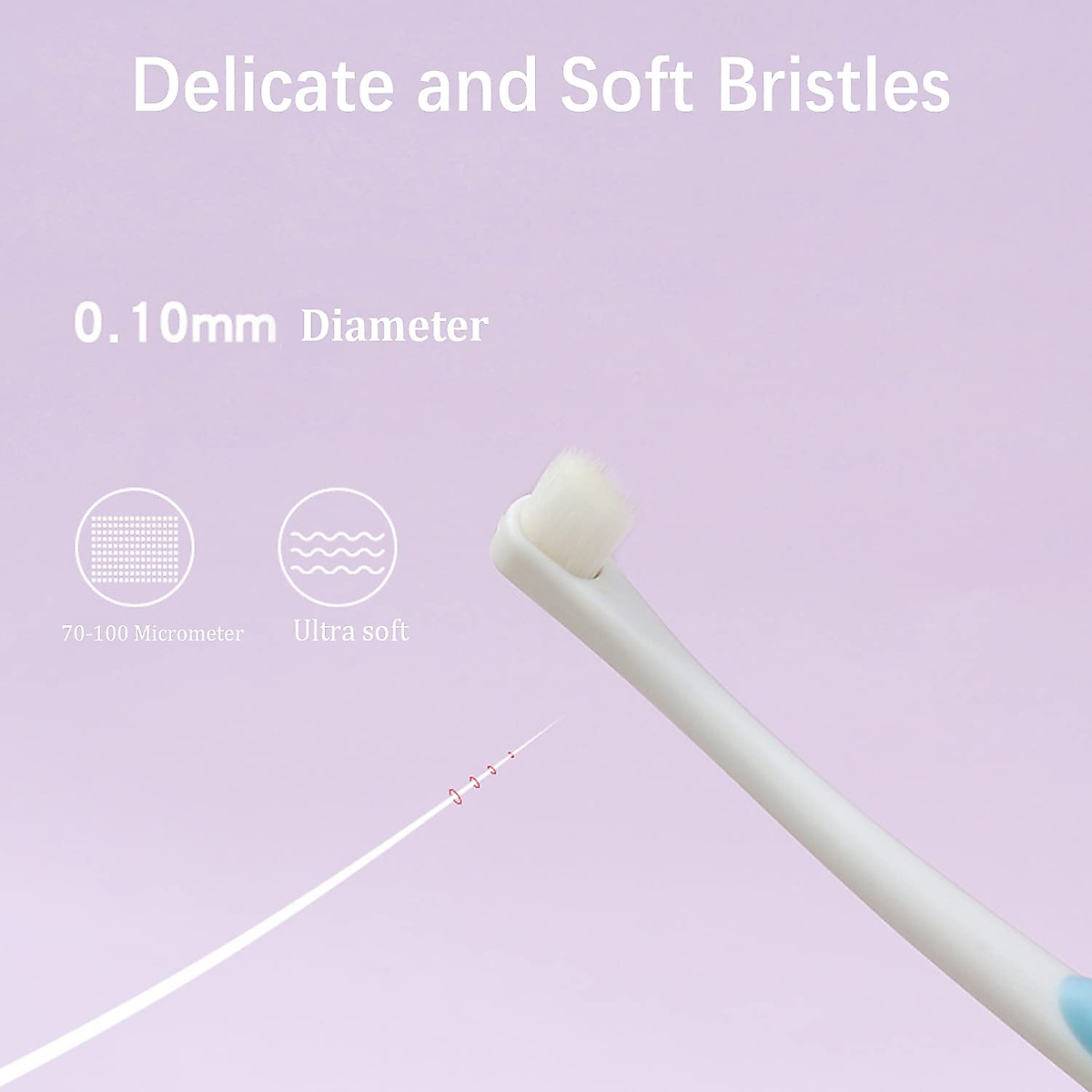 JGocot Small Dog Toothbrush,|Micro Brush Head|Nano Bristle|Soft Pet Toothbrush for Sensitive Gum&Teeth, Dog Teeth Cleaning Kit for Puppy, Kitten, Cats&Miniature Toy Size Dogs