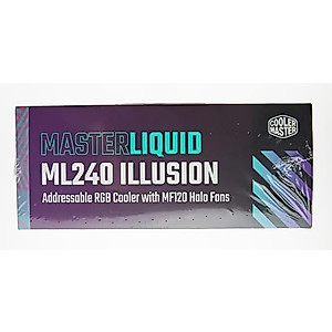 Cooler Master MasterLiquid ML240 Illusion CPU Liquid Cooler - AIO Water Cooling System, 3rd Gen Pump, 2 x 120mm ARGB Halo Fans, 240mm Radiator, ARGB Controller Included - AMD and Intel Compatible