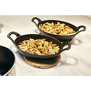 STAUB Oval Magnetic Wood Trivet, 9",Brown