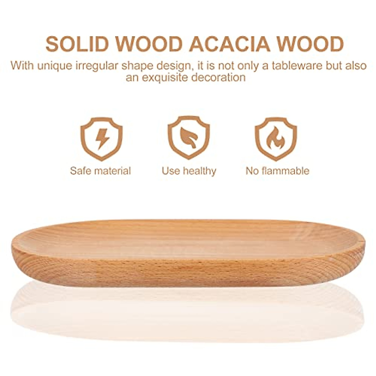 Oval Wood Tray Serving Platter: Small Wood Tray Party Wooden Plate for Display Dessert Cupcake Fruit Snacks Appetizer Sushi Food Jewelery