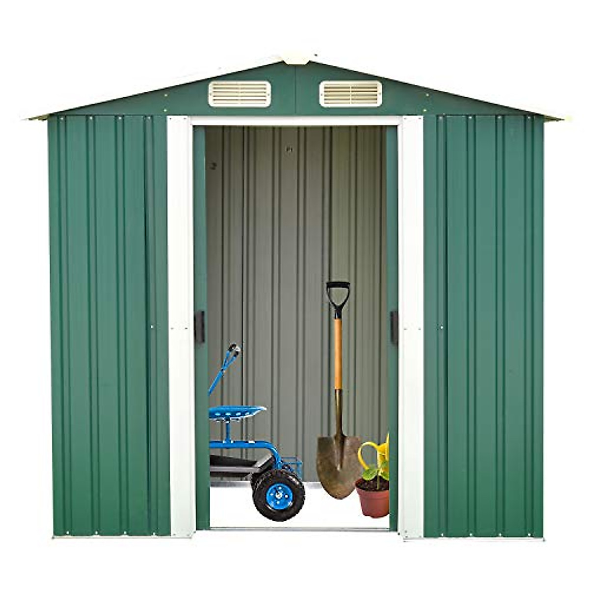 Outdoor Garden Storage Shed 6X4 FT Yard Storage Tool with Sliding Door for Backyard