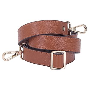 VanEnjoy Full Grain Leather Adjustable Replacement Strap Cross Body Bag Purse,1 inch wide (Brown)