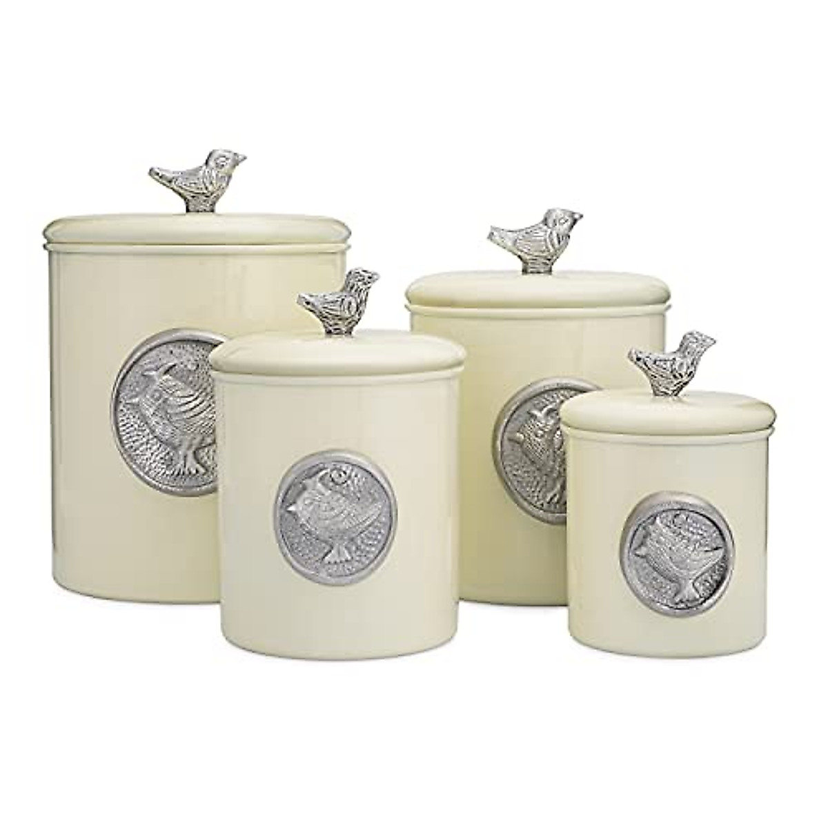 Old Dutch 4 Piece Smooth Finish Canister Set, Cream