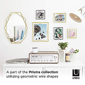 Umbra Prisma Picture Frame, 8x10 Photo Display for Desk or Wall, Brass