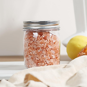 OMNISAFE 8 Ounce Clear Plastic Mason Jars With Screw On Lid, Reusable Empty Jars for Food Storage, Round BPA Free Containers for Sealing, Dry Food, Snacks, Candies, Breakage-proof, (Silver - 32 Pack)