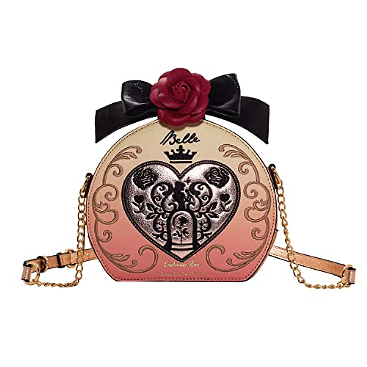 Danielle Nicole X Disney Beauty and the Beast Belle Perfume Crossbody - Fashion Cosplay Disneybound Cute Crossbody Bags, Multicolor