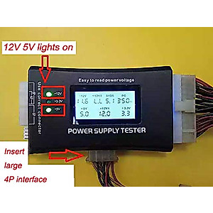 LinsyRC 20/24 Pin ATX Computer PC Power Supply Tester ATX BTX ITX SATA PCI-E HDD BYI Connectors LCD Screen Display