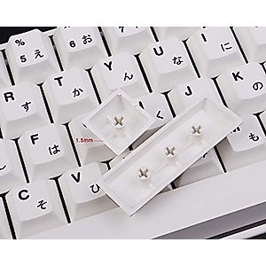 Gliging 135 Keys PBT Japanese Keycaps Cherry Profile DYE-Sub White Theme Minimalist Style Suitable for Mechanical Keyboard