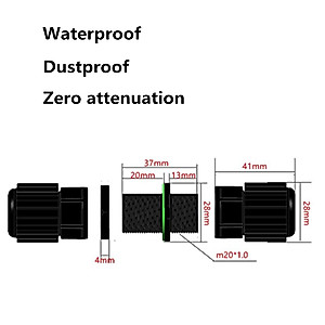 ANMBEST 5PCS M20 RJ45 Waterproof Cat5/5e 8P8C Connector IP67 Ethernet LAN Cable Connector Double Head Outdoor LAN Coupler Adapter Female to Female