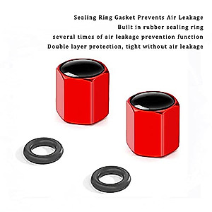 Car Tire Valve Stem Caps,Tire Valve Stem Caps Accessory,Universal Stem Covers for Car, Trucks, Bikes, Motorcycles,Corrosion and Wear Resistance,Styling Decoration Accessories,4Pcs(Red)