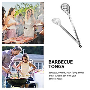 Kichvoe Kitchen Tongs Stainless Steel BBQ Tong 12 Inch Bread Clip Sugar Cube Tongs Food Serving Tongs Barbecue Cooking Grilling Non Slip Tongs Kitchen Utensil Gadgets Silver