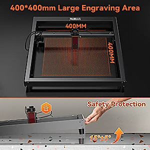WAINLUX JL7 Laser Engraver Cutter 60W, Laser Engraving Machine Real 10W Compressed Spot 0.05*0.08mm, Support LightBurn, BT Connection, 15.7''x15.7'' Area, DIY CNC Laser Engraving for Wood Metal Glass