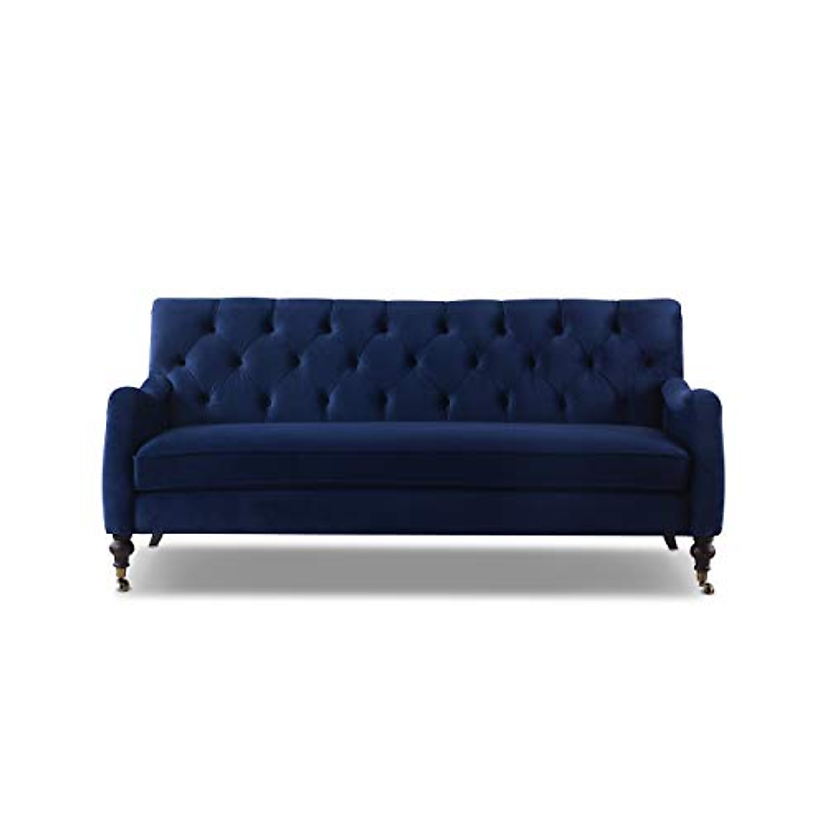 Jennifer Taylor Home Xander Tufted Sofa Metal Casters, Navy Blue