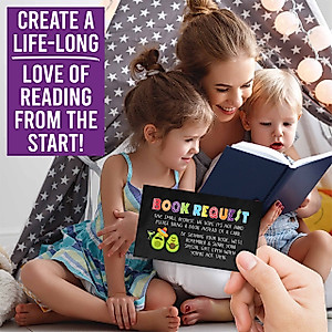 25 Books For Baby Shower Request Cards - Fiesta Baby Shower Invitation Inserts, Book Request Baby Shower Guest Book Alternative, Bring A Book Instead Of A Card, Baby Shower Book Request