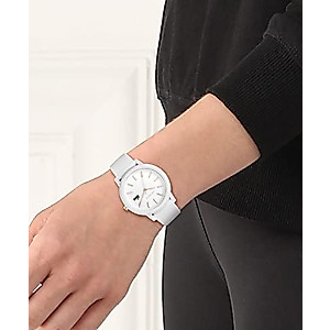 Lacoste 12.12 Women's Quartz Plastic and Silicone Strap Watch, Color: White (Model: 2001211)