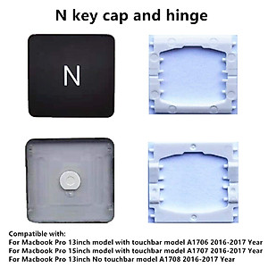 Replacement Individual N Key Cap and Hinges are Applicable for MacBook Pro A1706 A1707 A1708 Keyboard to Replace The N Key Cap and Hinge