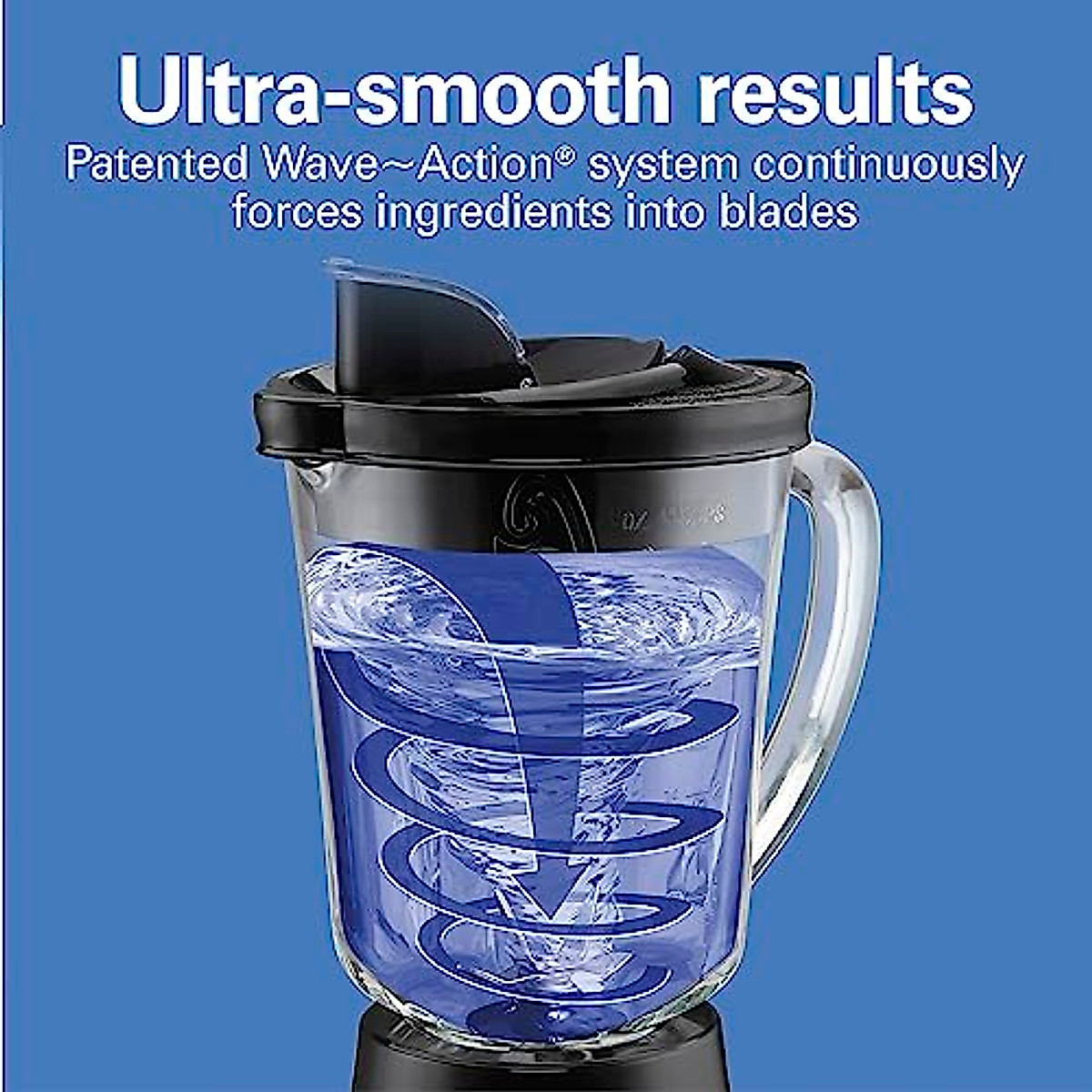 Hamilton Beach 58175 Quiet Blender for Shakes and Smoothies, Puree, Crush Stainless Steel Ice Sabre Blades, 800 Watts, Shatter-Resistant 40oz Glass Jar, Black